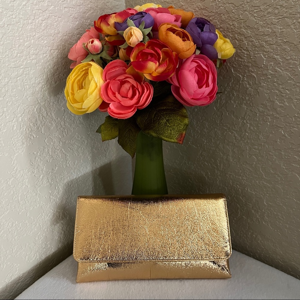 Vintage Mm Morris Moskowitz Metallic Gold Clutch - Gem